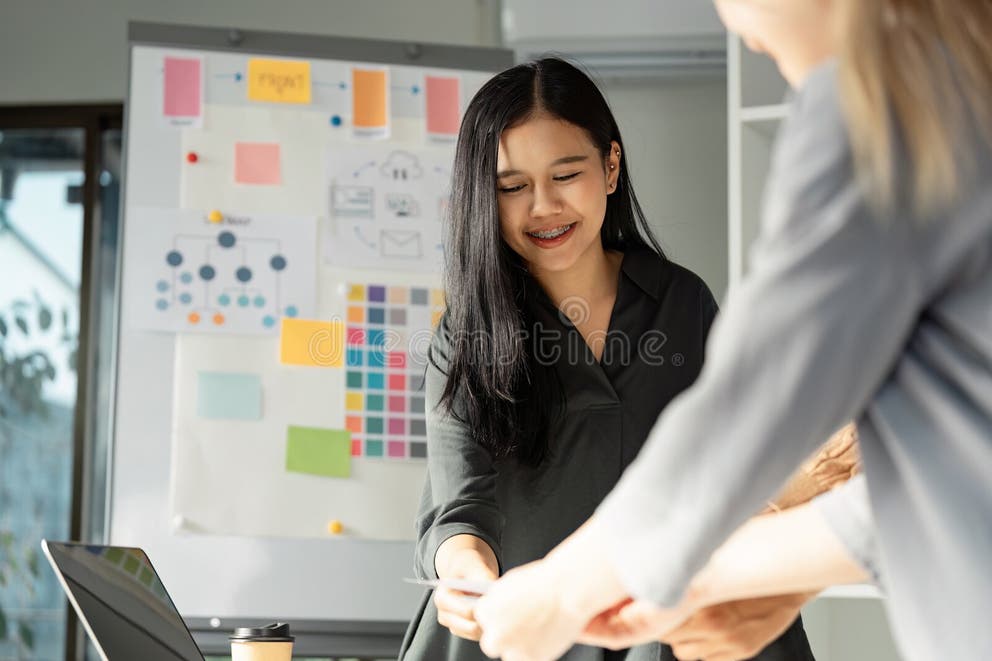 Enthusiastic UX UI Design Collaboration with Team Sharing Ideas and ...