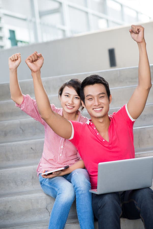 Victorious College Student stock image. Image of triumph - 13492875