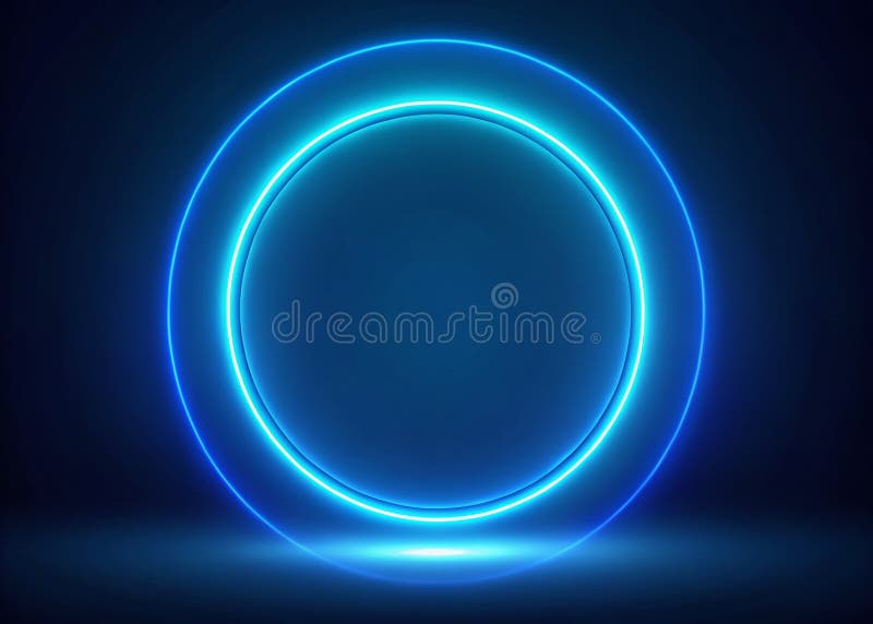 Enticing Blue Neon Circle Frame a Glowing Abstract Background Perfect ...