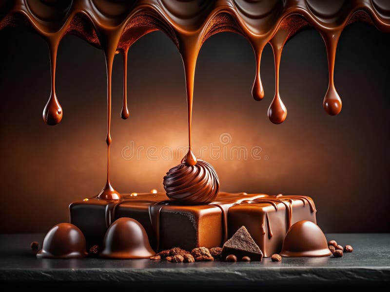 Enticing Chocolate Drip Border a LowLight Food Photography Masterpiece ...
