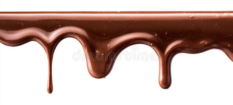 The Enticing Flow of Rich Melted Chocolate Against a White Background ...