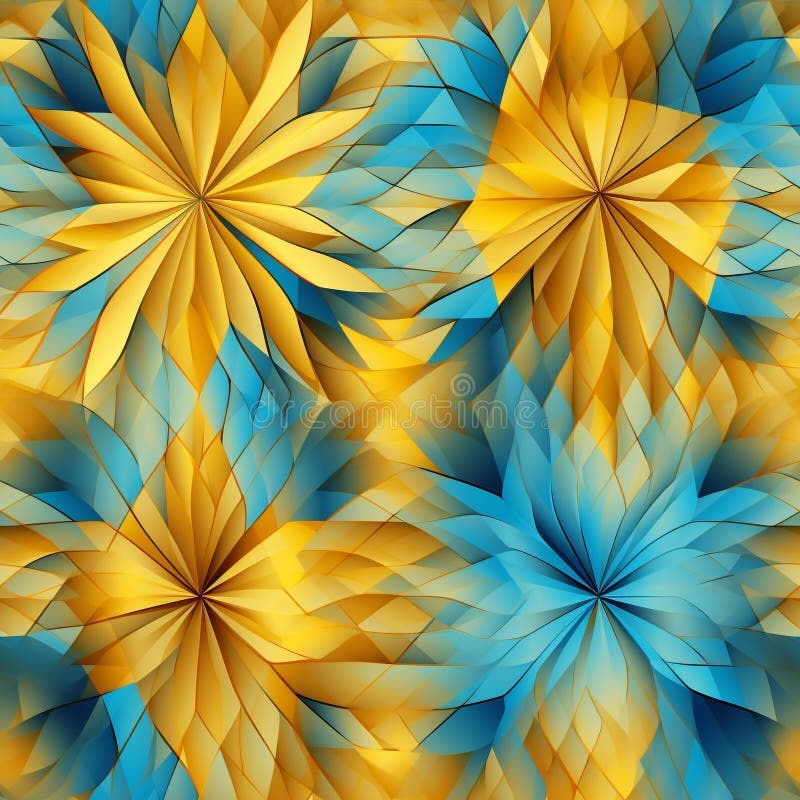Expanding Geometric Pattern Oscillating between Cool Blues and Warm ...
