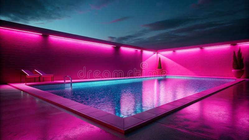 Enticing Pink Pool Water at Night a Stunning Background for Your Design ...