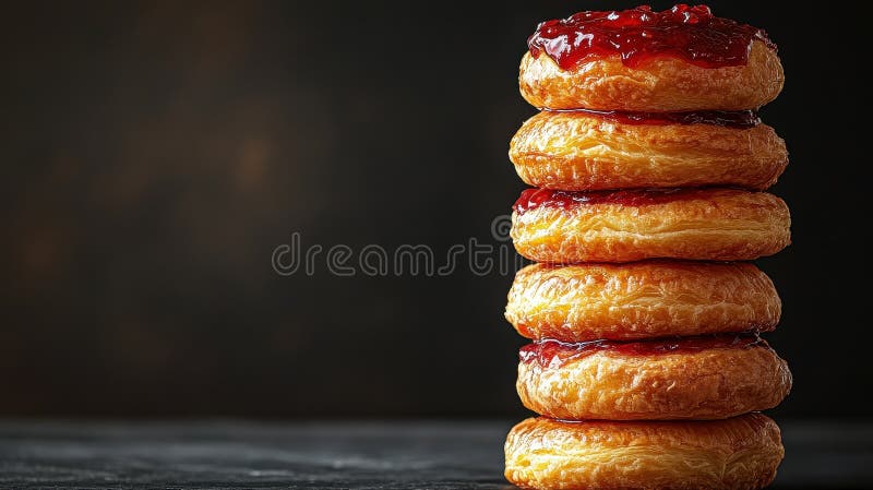An Enticing Stack of Three Mouthwatering Pastries Showcasing Flaky ...