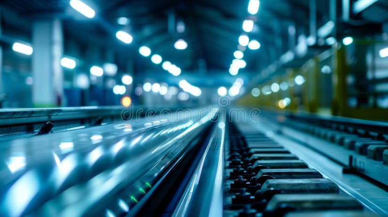 The Entire Production Line is Welllit with Bright Fluorescent Lights ...