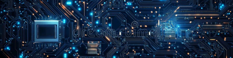 An Entire World of Semiconductors with a Dark Blue Background. Stock ...