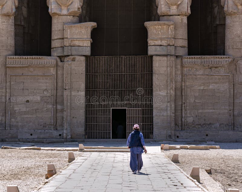 The Dendara Temple Complex, Tourist Walks through the Altar Towards the ...