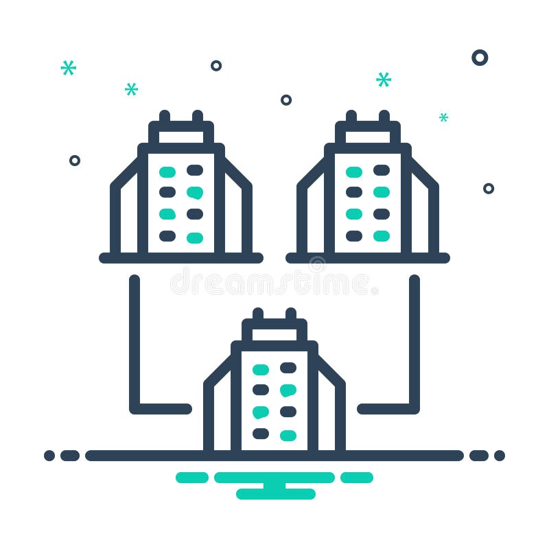 Mix Icon for Entities, Entity and Corporate Stock Illustration ...