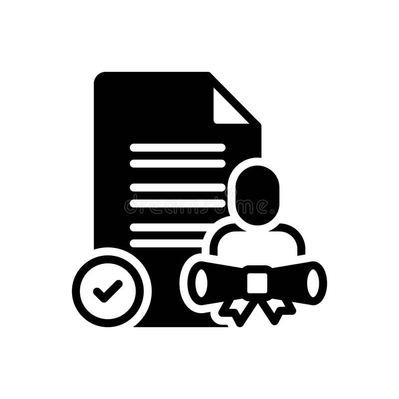 Black Solid Icon for Entitled, Qualify and Accredited Stock Vector ...