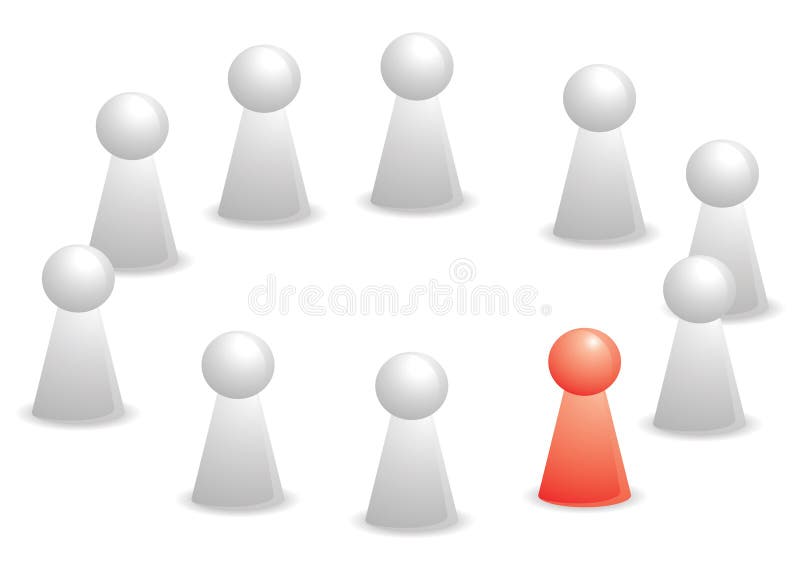 Entourez Le Rouge Du Groupe Un De Couleur Illustration de Vecteur ...