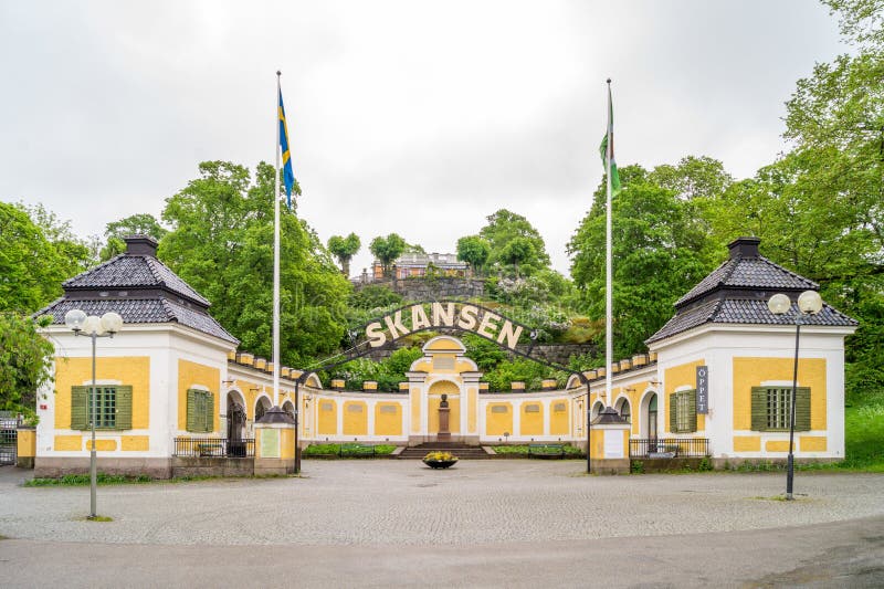 Entrada De Skansen | Museo Al Aire Libre Sueco Foto de archivo ...