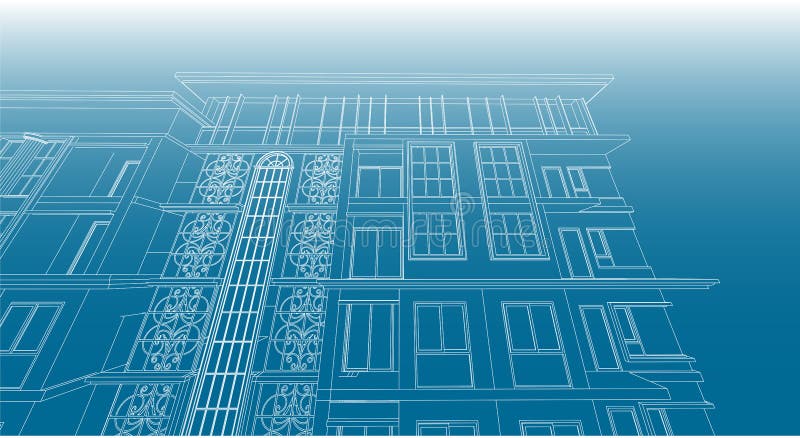 Ejemplo Del Condominio 3d Del Dibujo De La Arquitectura Stock de ...