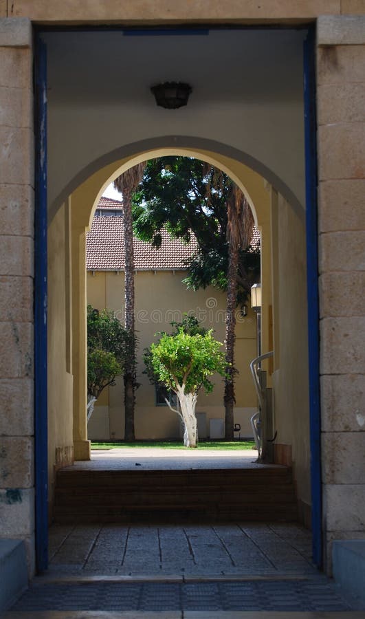 Entrance in the arch stock image. Image of pergola, color - 4802765