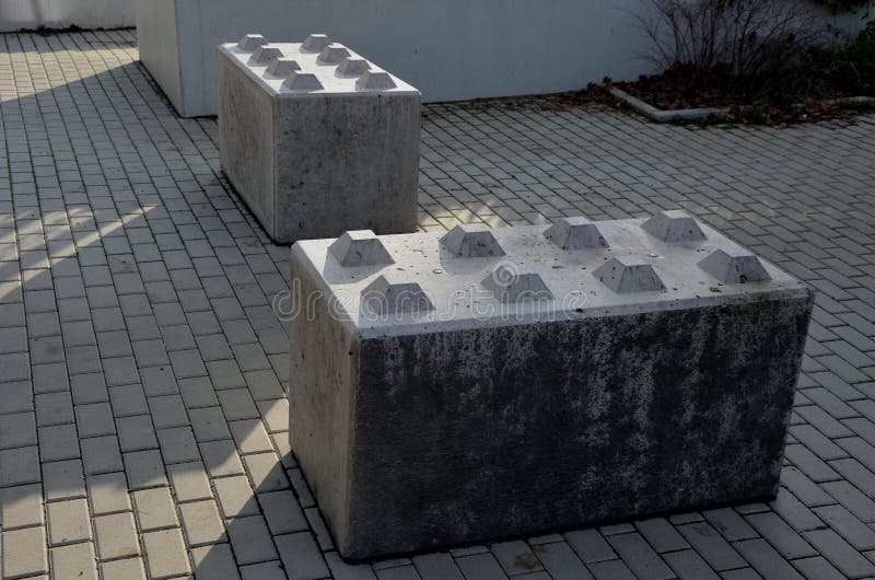 Entrance Barrier Made of a Block of Concrete in the Shape of a Stock ...
