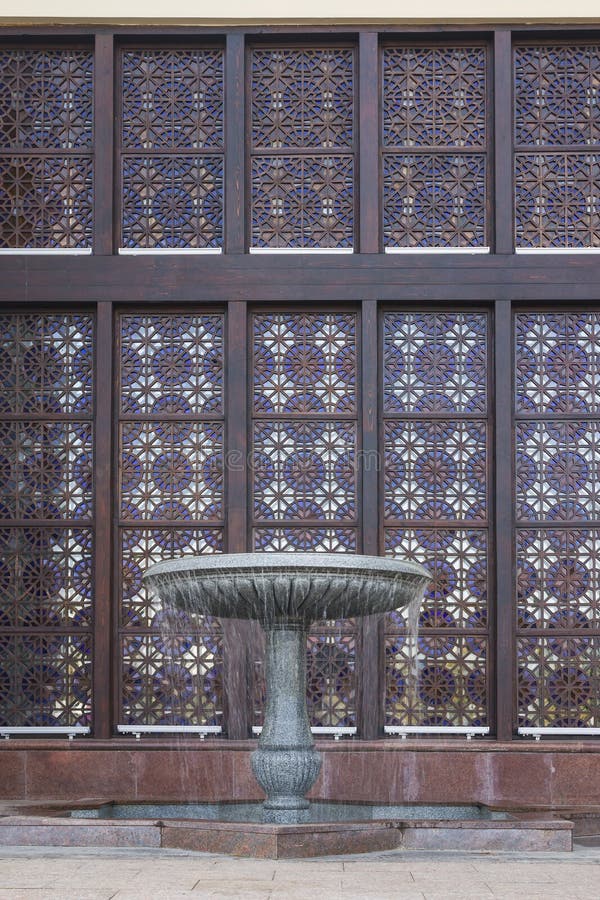 Entrance. Beautiful Decorative Stained Glass Window with Openwork ...