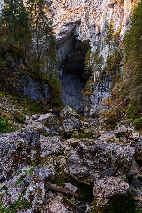 Entrance of a big cave stock image. Image of ancient - 203004209