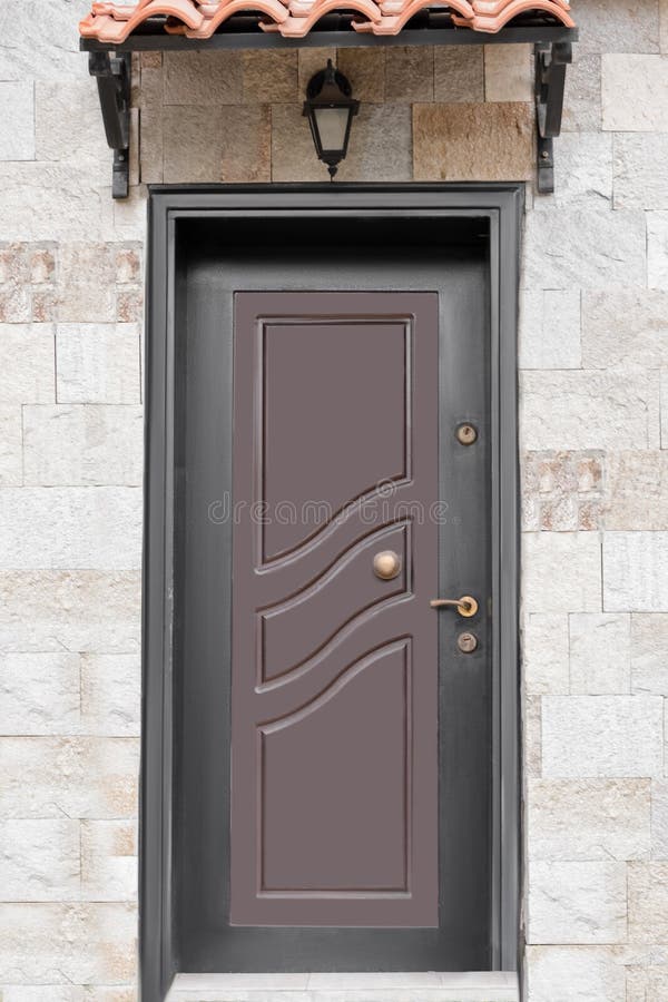 Entrance of Building with Beautiful Modern Door Outdoors Stock Image ...