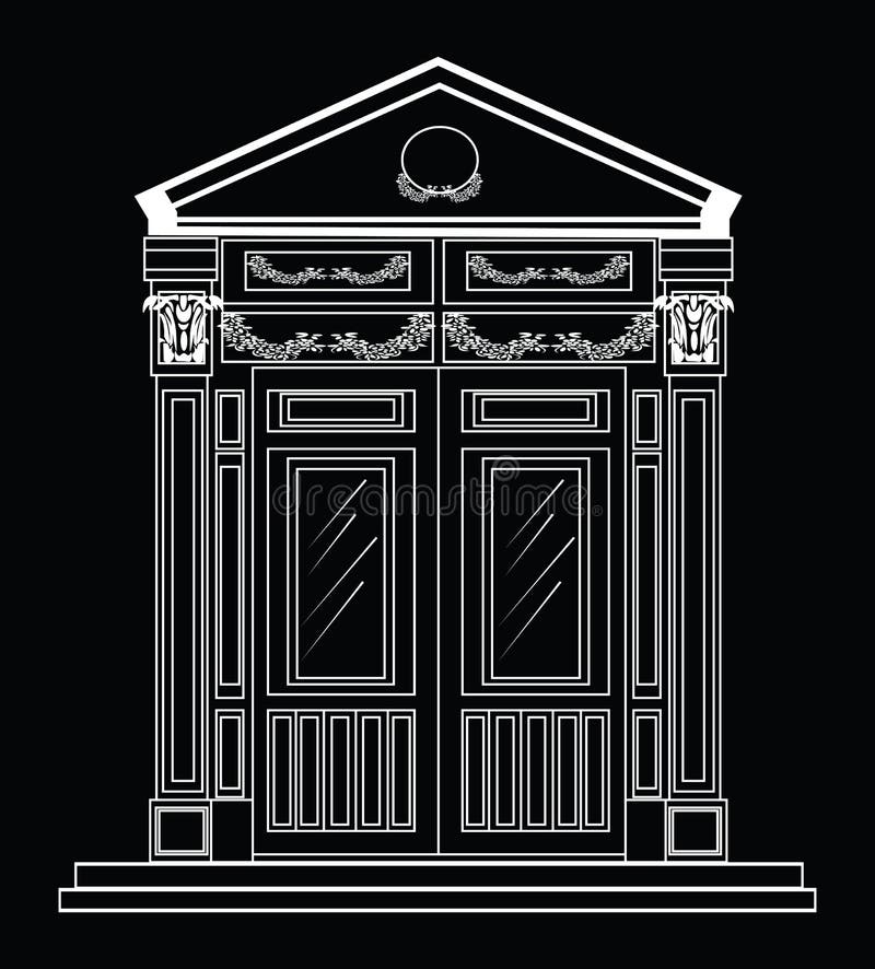 Entrance in classic style stock vector. Illustration of door - 74797061