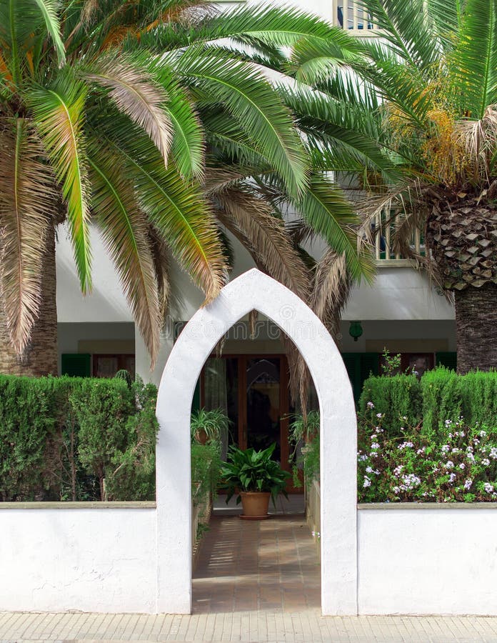 Entrance into the Courtyard. Stock Image - Image of apartment ...