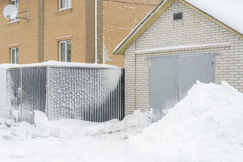The Entrance is Covered with Snow Stock Photo - Image of home, outdoor ...