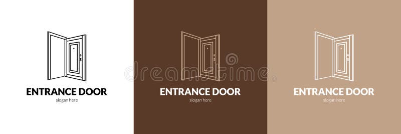 Entrance door logo stock vector. Illustration of label - 247209219