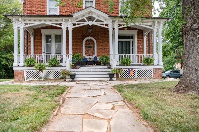 Entrance Door To the House, Steps and Stone Path Leading To the House ...