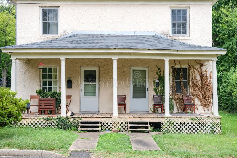 Entrance Door To the House and Stone Path Leading To the House Stock ...