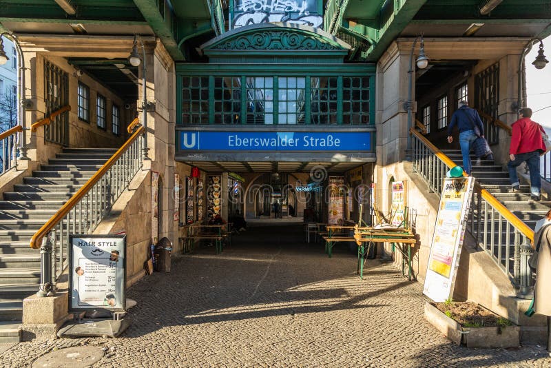 Entrance of the Eberswalder Straße U-Bahn Station in Berlin Editorial ...