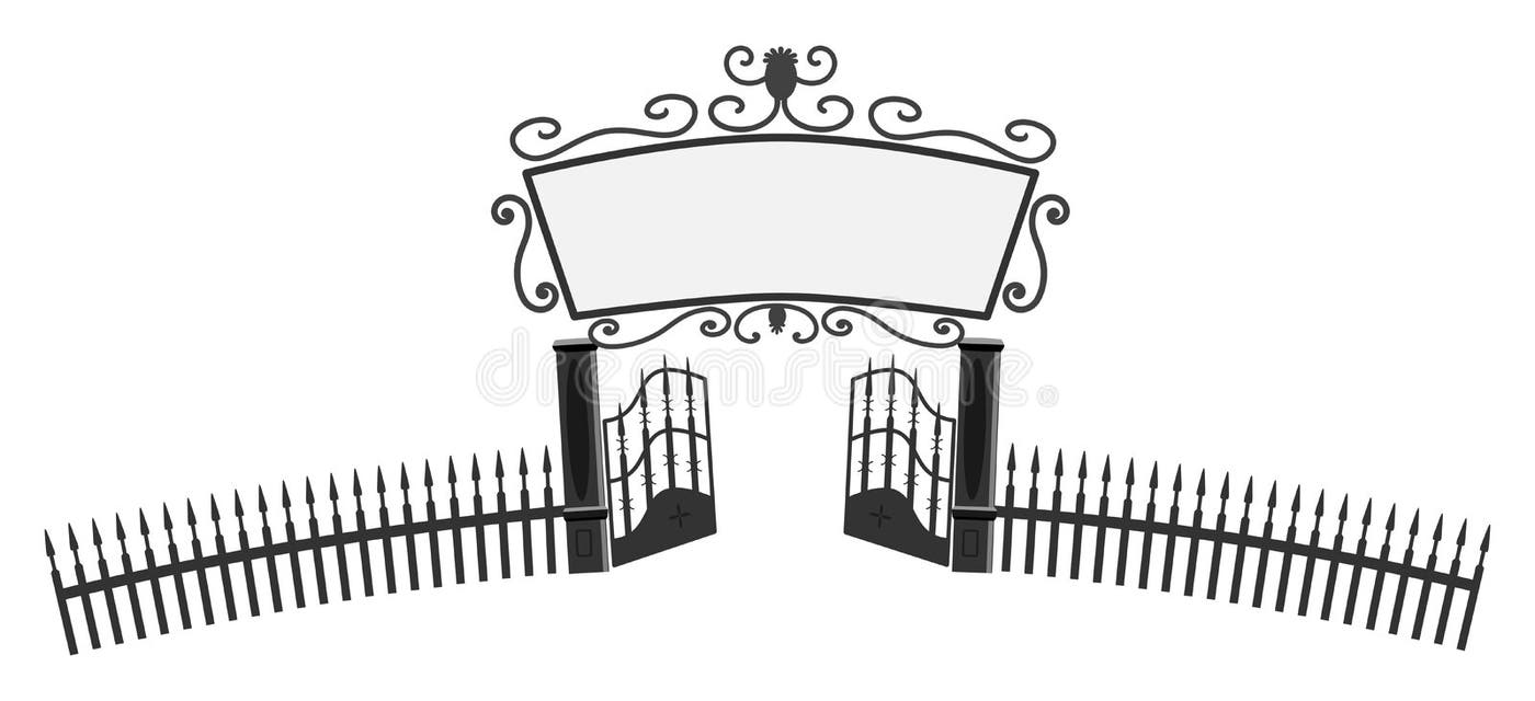 Open Wrought Iron Gate Stock Illustrations – 267 Open Wrought Iron Gate ...