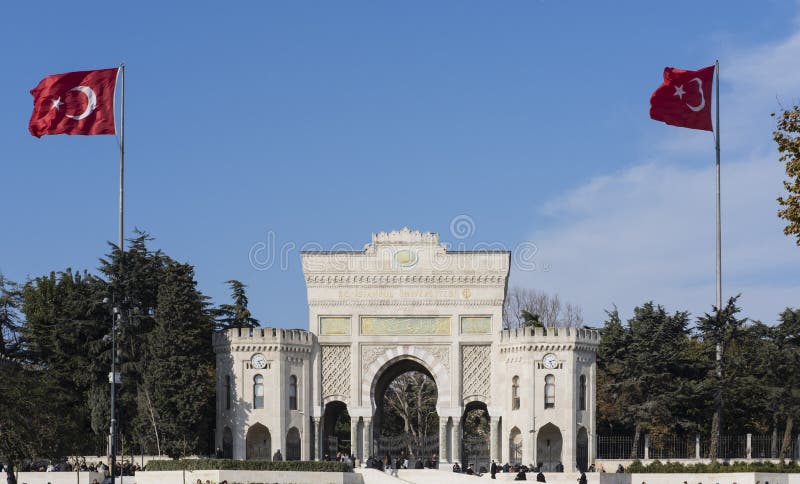 Entrance Gate of Istanbul University, Istanbul, Turkey Stock Image ...