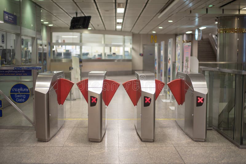 The Entrance Gate of the Subway Station Stock Image - Image of pass ...