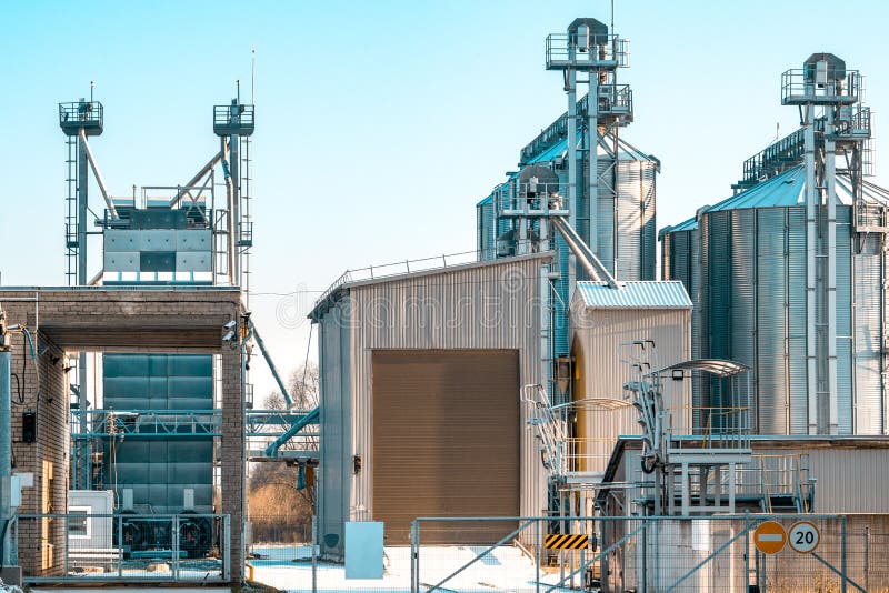 Entrance Gate To Agricultural Grain Elevator Building Stock Photo ...