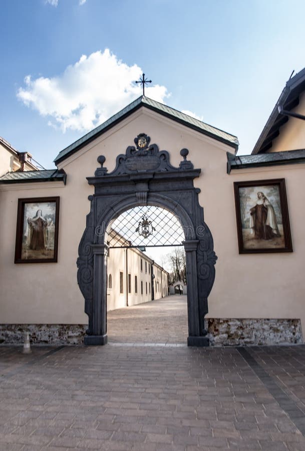 Entrance Gate To the Carmelite Monastery in Czerna, Poland Stock Photo ...