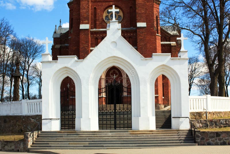 Entrance Gate To The Catholic Church In Arch Stock Image - Image of ...