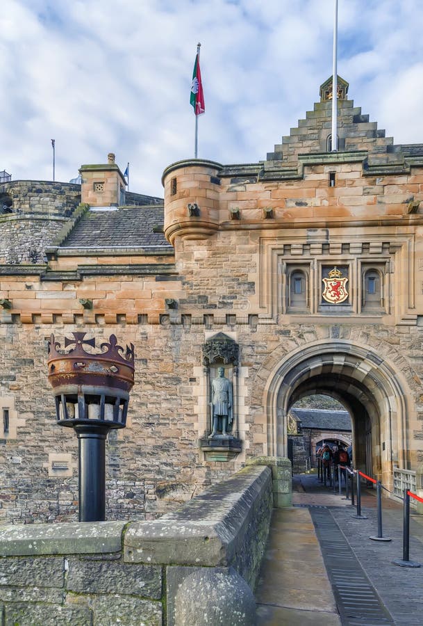 Gate To Edinburgh Castle, Scotland Stock Image - Image of city, castle ...