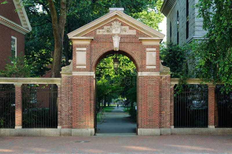 Entrance Gate To Harvard Yard Stock Photo - Image of building, doorway ...