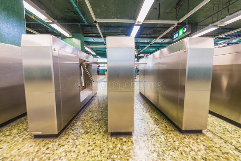 Entrance Gates of Modern Subway Stock Photo - Image of metro, exit ...