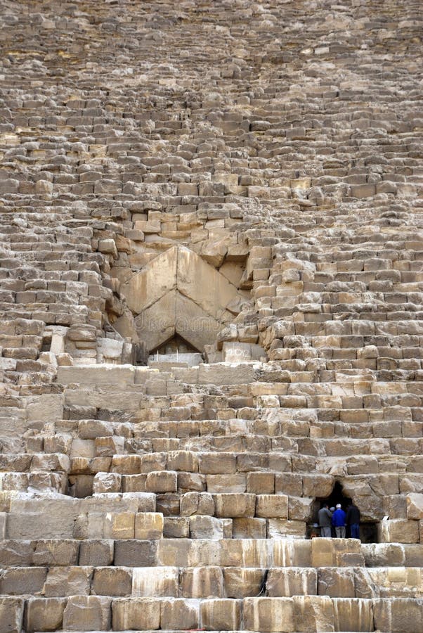 Entrance of great pyramid stock image. Image of desert - 12198237