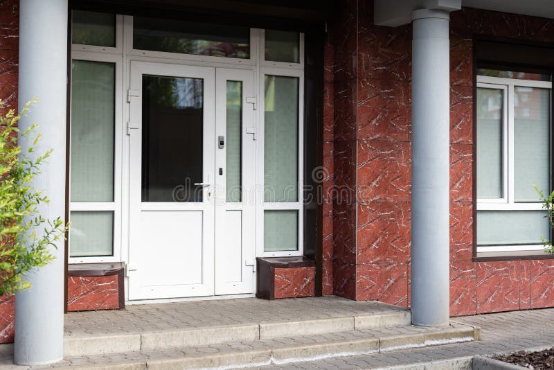Entrance Group To the Building, Door Stock Photo - Image of brand ...
