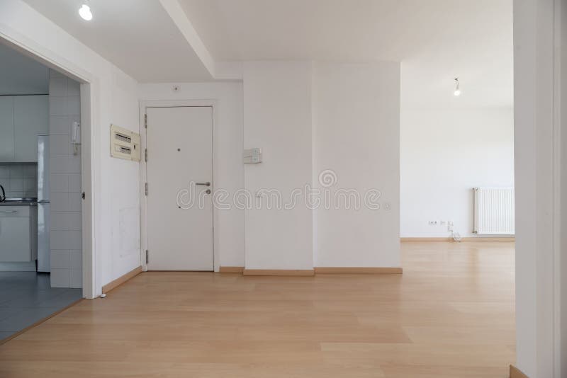 Entrance Hall of an Empty House with Open Spaces Stock Image - Image of ...