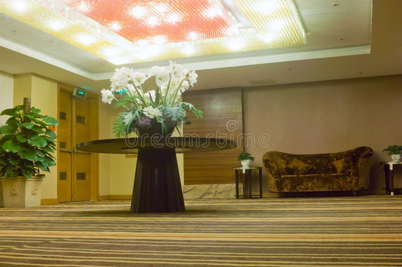 Entrance Hall of Modern Hotel Stock Photo - Image of footcloth, design ...