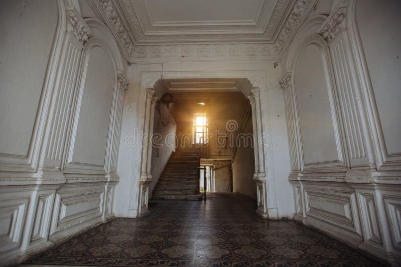 Entrance Hall in Old Mansion Stock Image - Image of inside ...