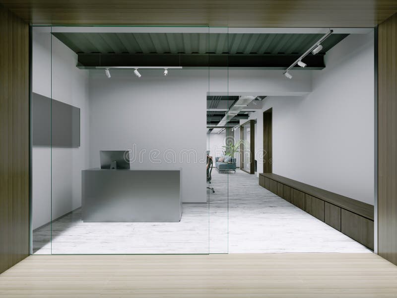 Entrance Hallway To Modern Trendy Office with Reception Stock ...