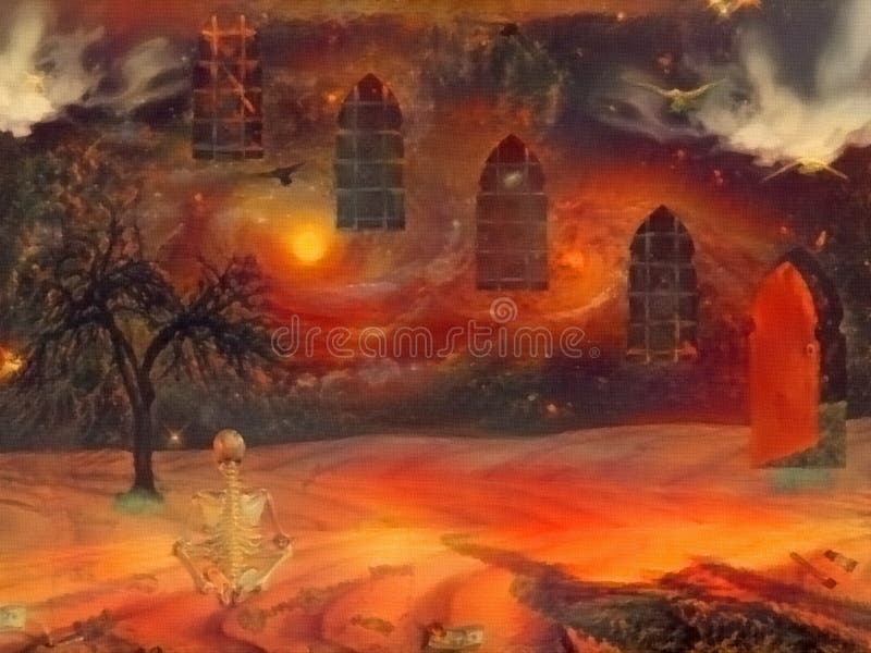 Entrance in Hell stock illustration. Illustration of desert - 229707841
