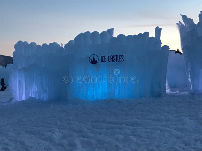 Ice castles at night stock photo. Image of entrance - 106819018