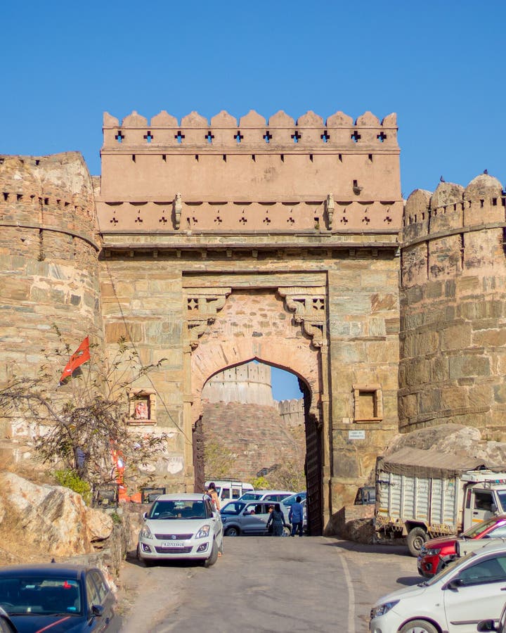 Entrance of Kumbhal Fort in India, Vertical Editorial Photography ...