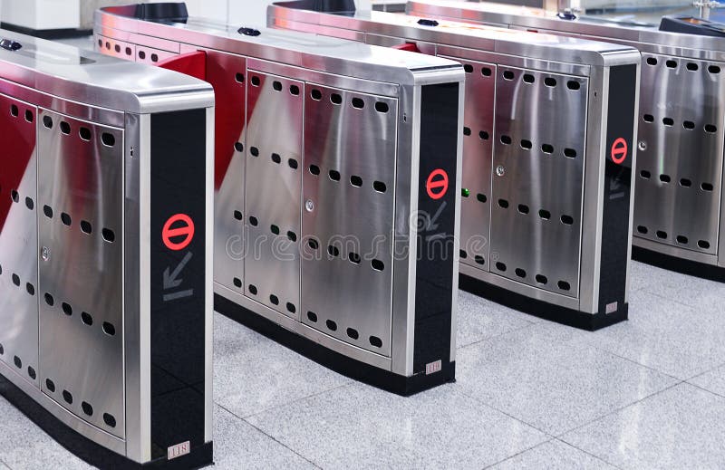 Entrance Machine Gate: Scan Card Stock Image - Image of modern, exit ...