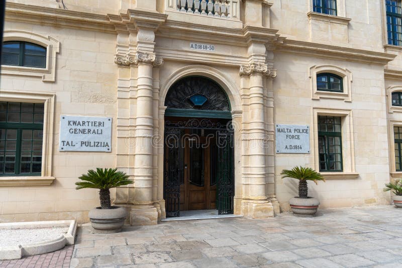 Entrance of the Malta Police Force Headquarters Editorial Stock Photo ...