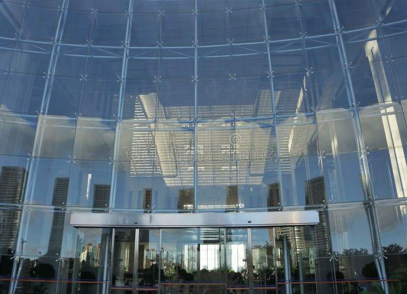 The Entrance of a Modern Building Stock Image - Image of shanghai, wall ...