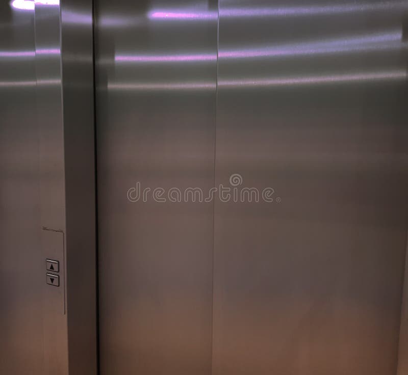 Entrance in Modern Metal Elevator with Buttons Stock Photo - Image of ...